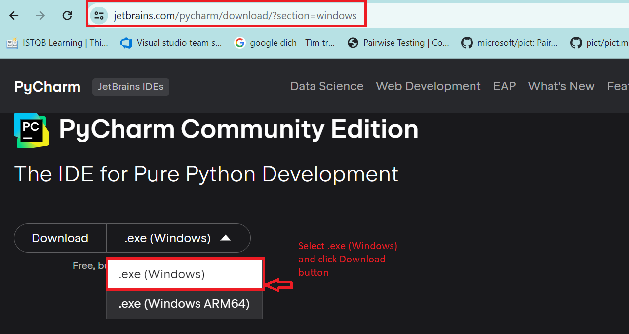 Install Pycharm Community – Testing